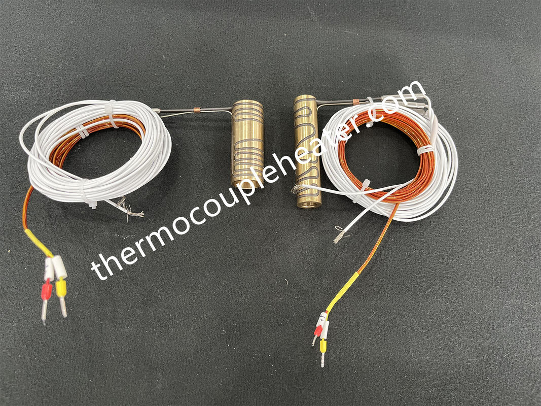 Hot runner injection mold components pressed in brass heater for hot ...